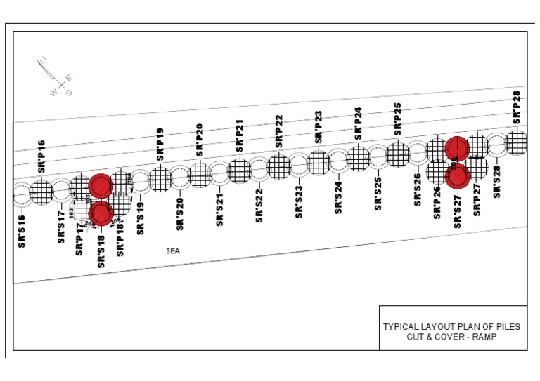Typical Layout Plan of Piles Cut & Cover - Ramp | PDF
