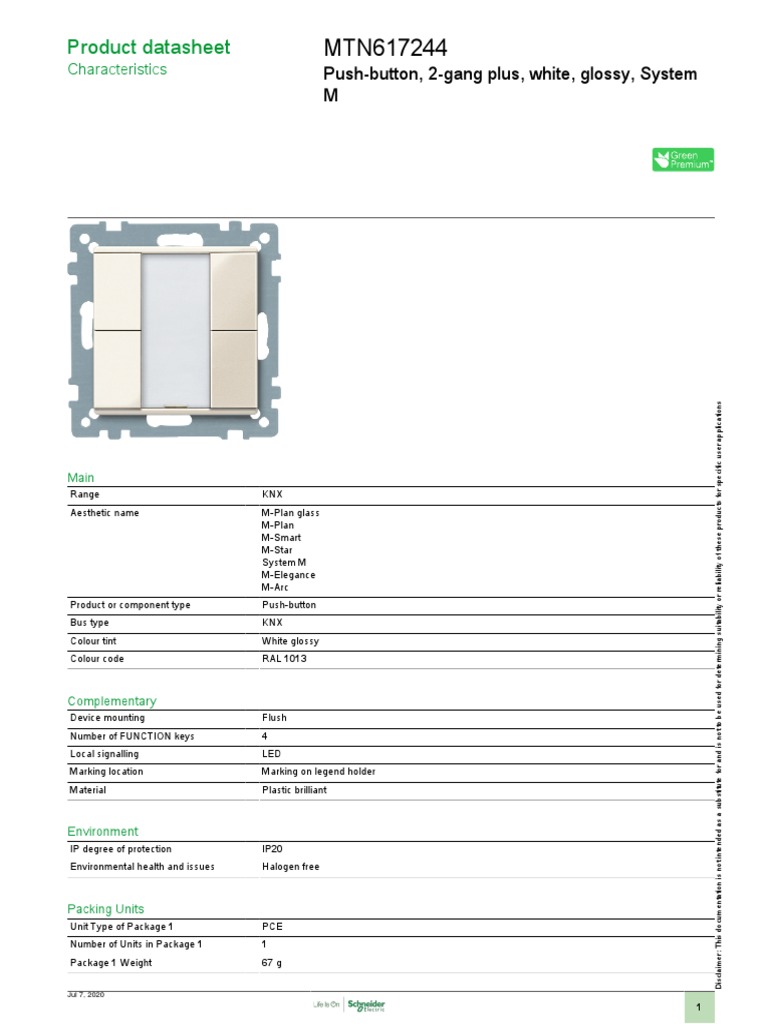 KNX White Glossy Push-Button Datasheet | PDF | Business