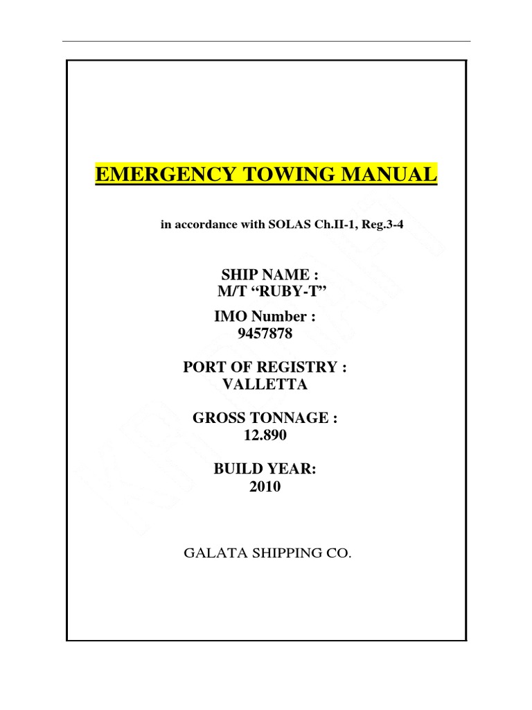Emergency Towing Manual | PDF | Ships | Anchor
