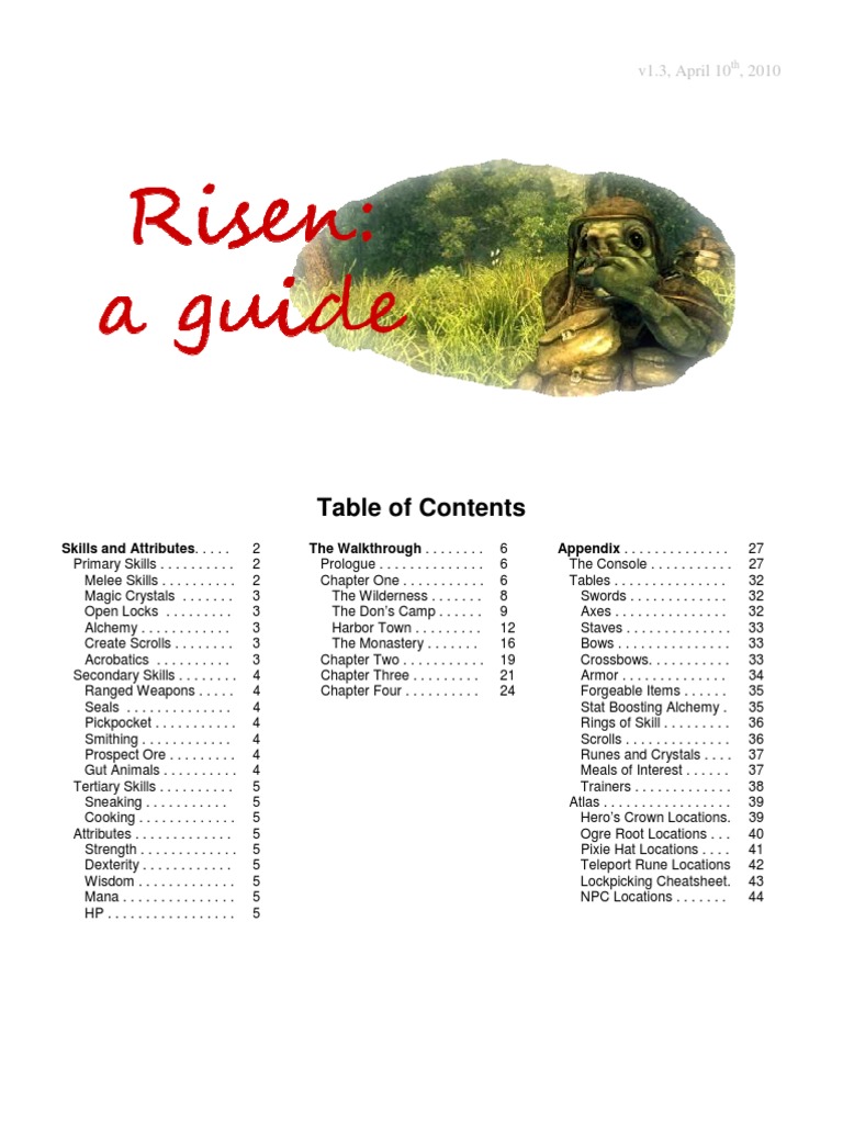 Risen - A Guide - V1 - 3 - English | PDF | Sword | Bow And Arrow