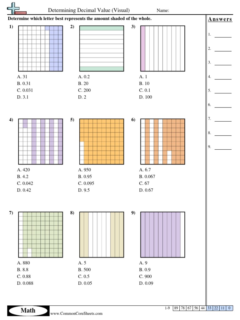 Determining Decimal Value Visual 07-20 | PDF | Teaching Mathematics