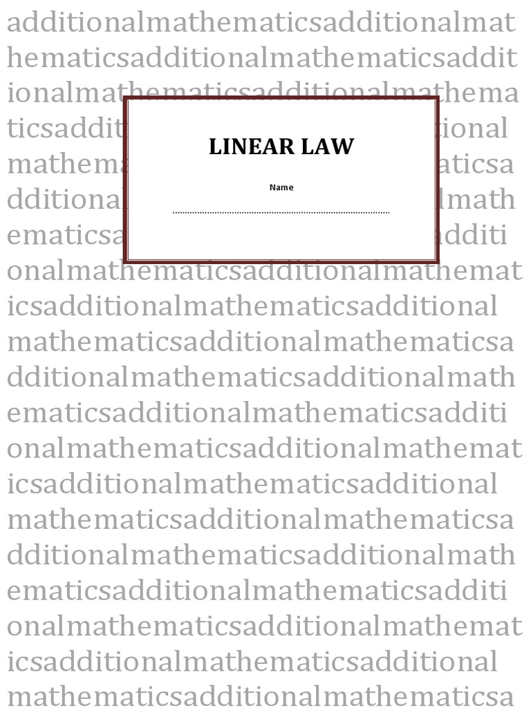 Linear Law Handout | PDF | Nonlinear System | Mathematical Analysis