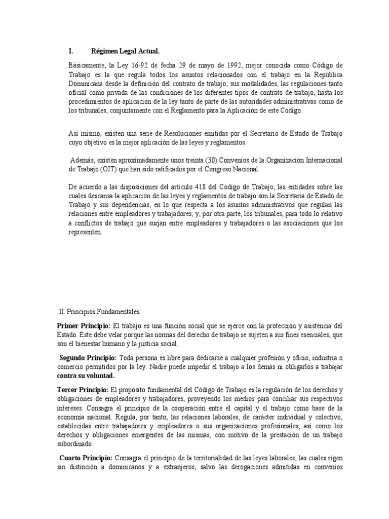 Resumen Codigo Laboral | PDF | Salario | Derecho laboral
