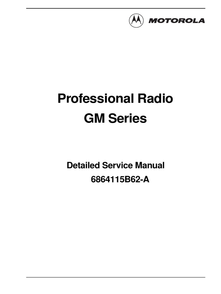 GM Series Detailed Service Manual (6864115B62-A) | PDF | Printed ...
