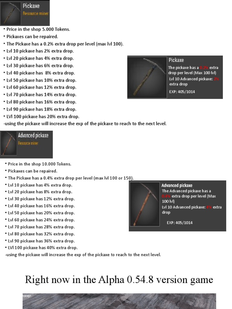 Pickaxe Levels, Drops and Upgrade Guide | PDF | Business