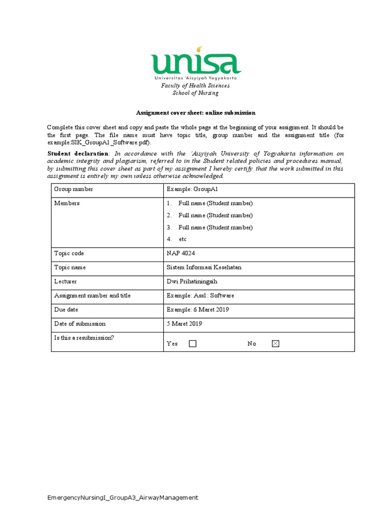 Nursing Assignment Cover Sheet Template | PDF | Career & Growth | Computers