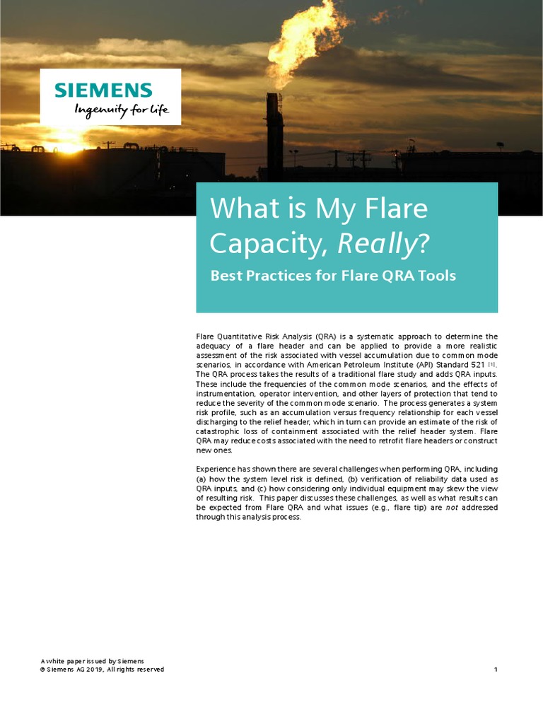 Siemens Best Practices For Flare QRA Tools PDF | PDF | Reliability Engineering | Risk