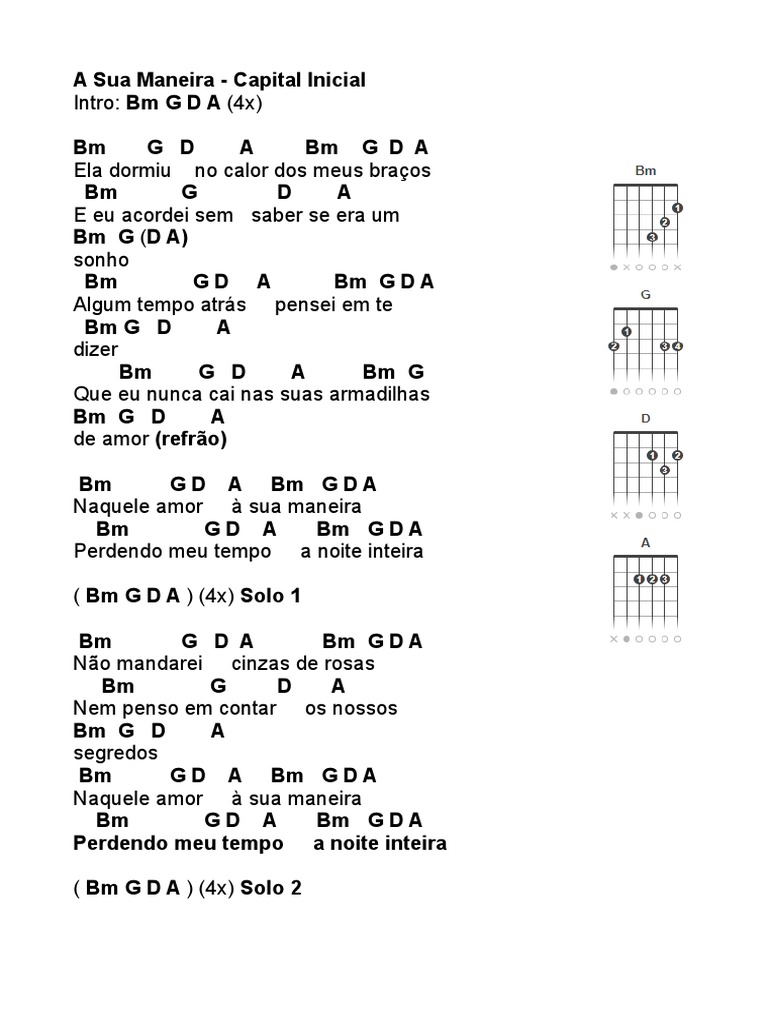 A Sua Maneira - Capital Inicial | PDF