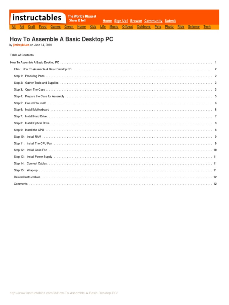 PC Assembly Guide for Beginners | PDF | Electrical Connector | Central ...