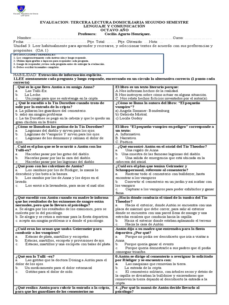 Lect Domic 8 Mi Pequeño Vampiro | PDF | Vampiros