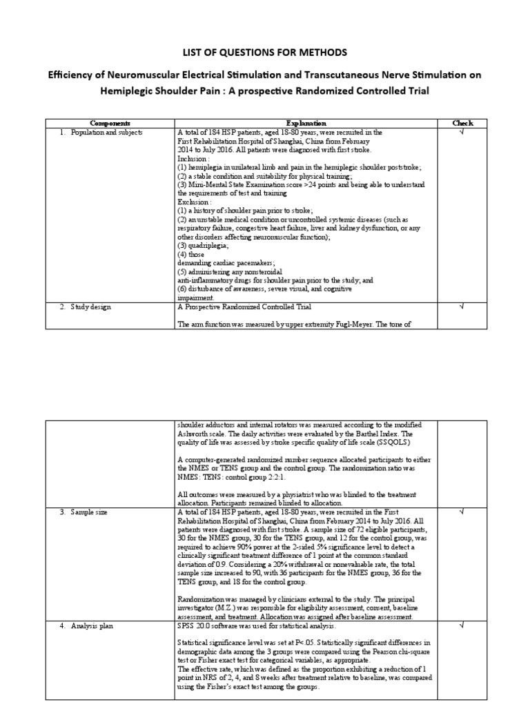 List of Questions For Methods | PDF | Human Diseases And Disorders ...