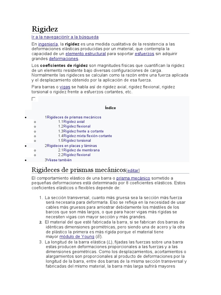 Rigidez Ok | PDF | Rigidez | Física Aplicada e Interdisciplinaria