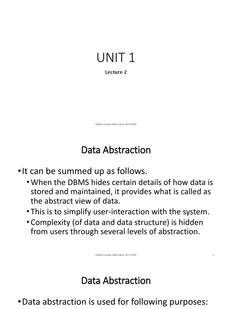 DBMS Lecture 2 | PDF | Abstraction (Computer Science) | Databases