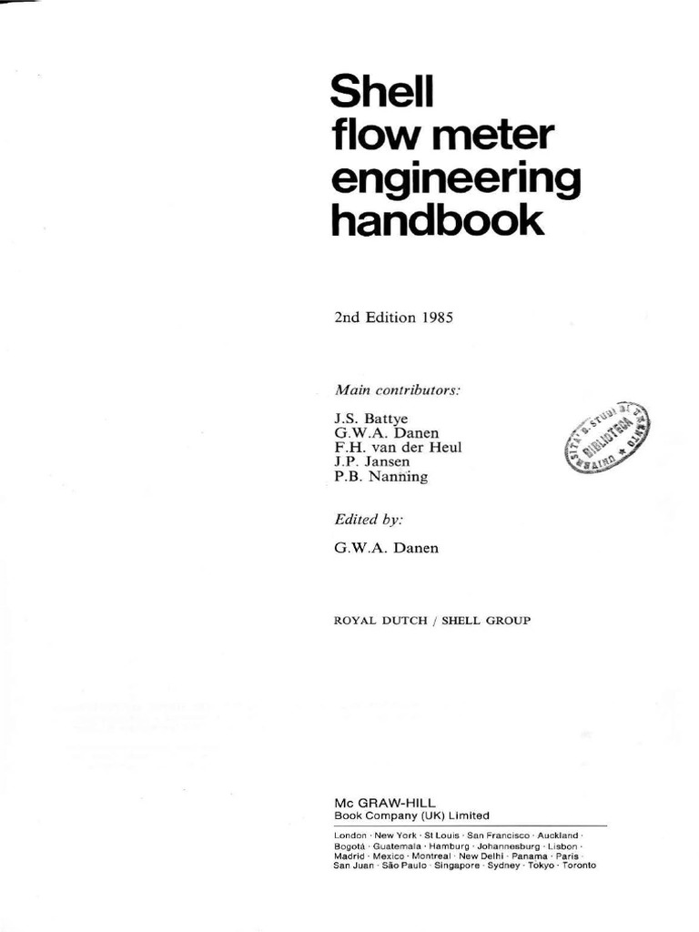 Shell Flowmeter Eng1neer1ng Handbook: Edition | PDF | Flow Measurement ...