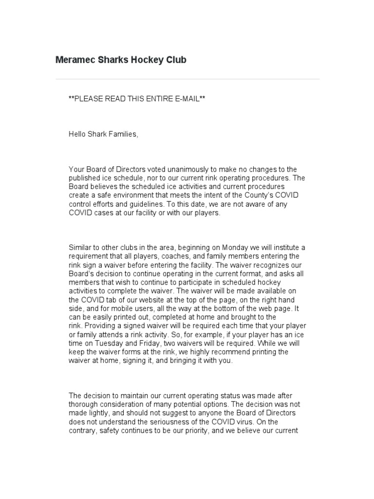 Meramec Sharks Hockey Club | PDF | Business