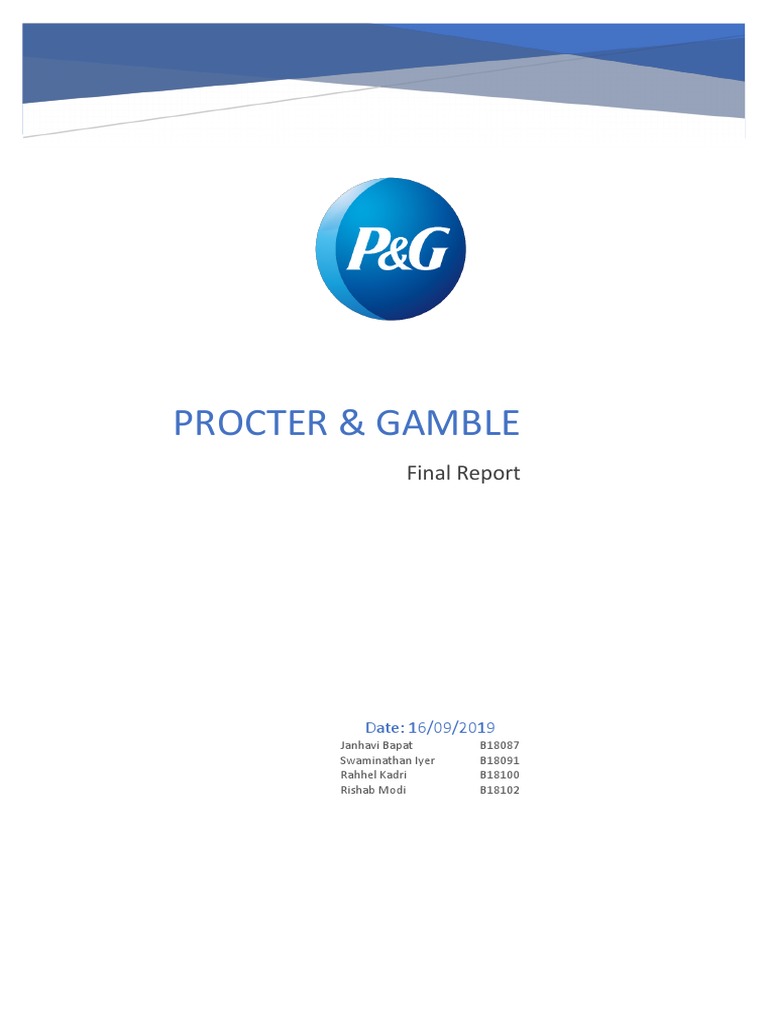 Procter & Gamble: Final Report | PDF | Retail | Brand