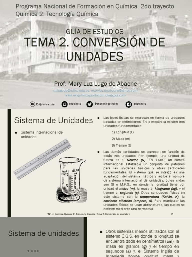 Conversión de Unidades en Química | PDF | Sistema Internacional de ...