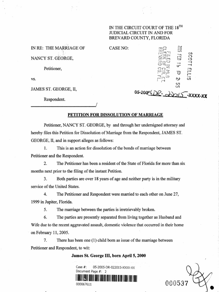Petition For Dissolution of Marriage | PDF