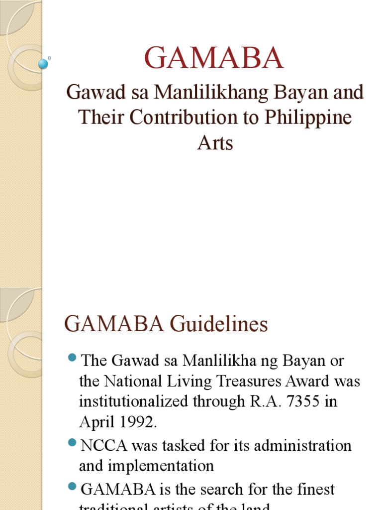 Gawad Sa Manlilikhang Bayan and Their Contribution To Philippine Arts | PDF