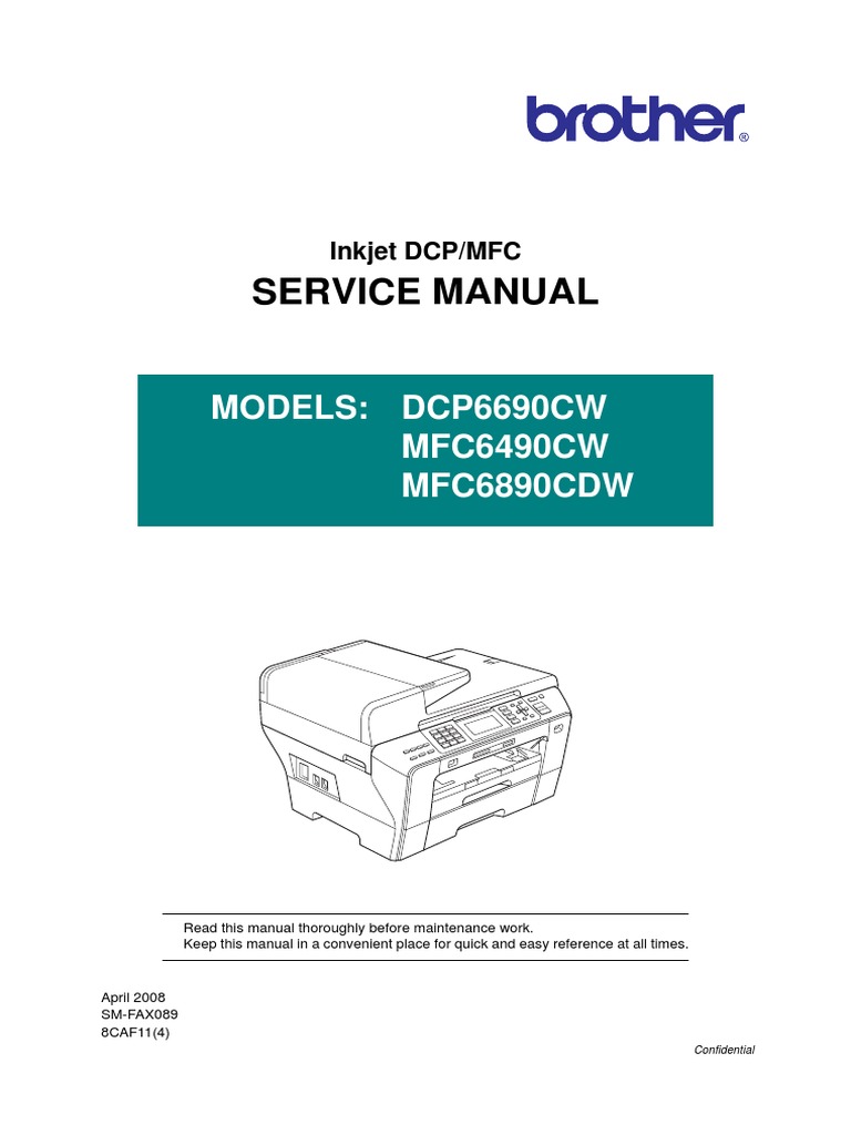 MS Brother - DCP 6690CW - MFC 6490CW - MFC 6890CDW | PDF | Fax ...