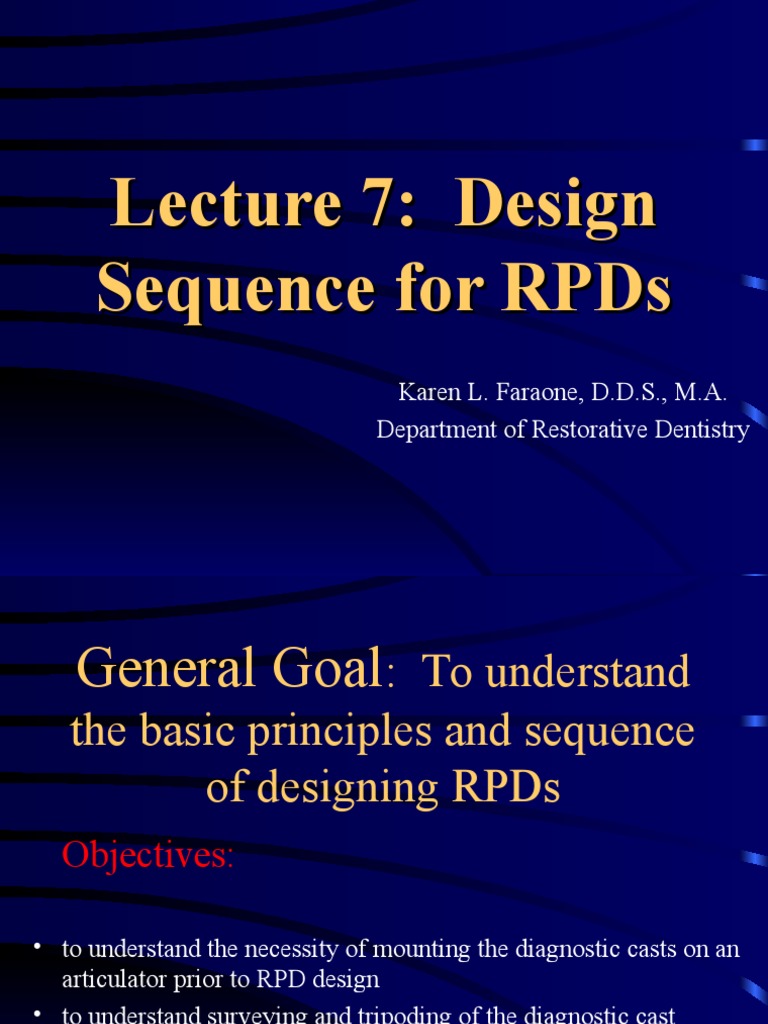 RPD Design Principles and Sequence | PDF | Health Sciences | Animal Anatomy