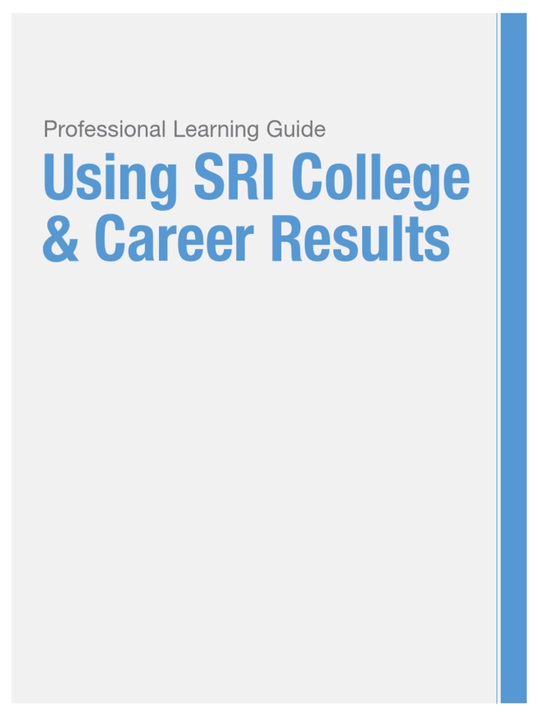 Using SRI College & Career Results: Professional Learning Guide | PDF ...