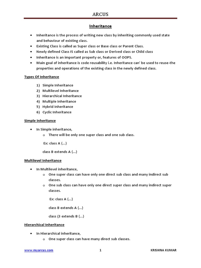 Inheritance Pdf Inheritance Object Oriented Programming Constructor Object Oriented