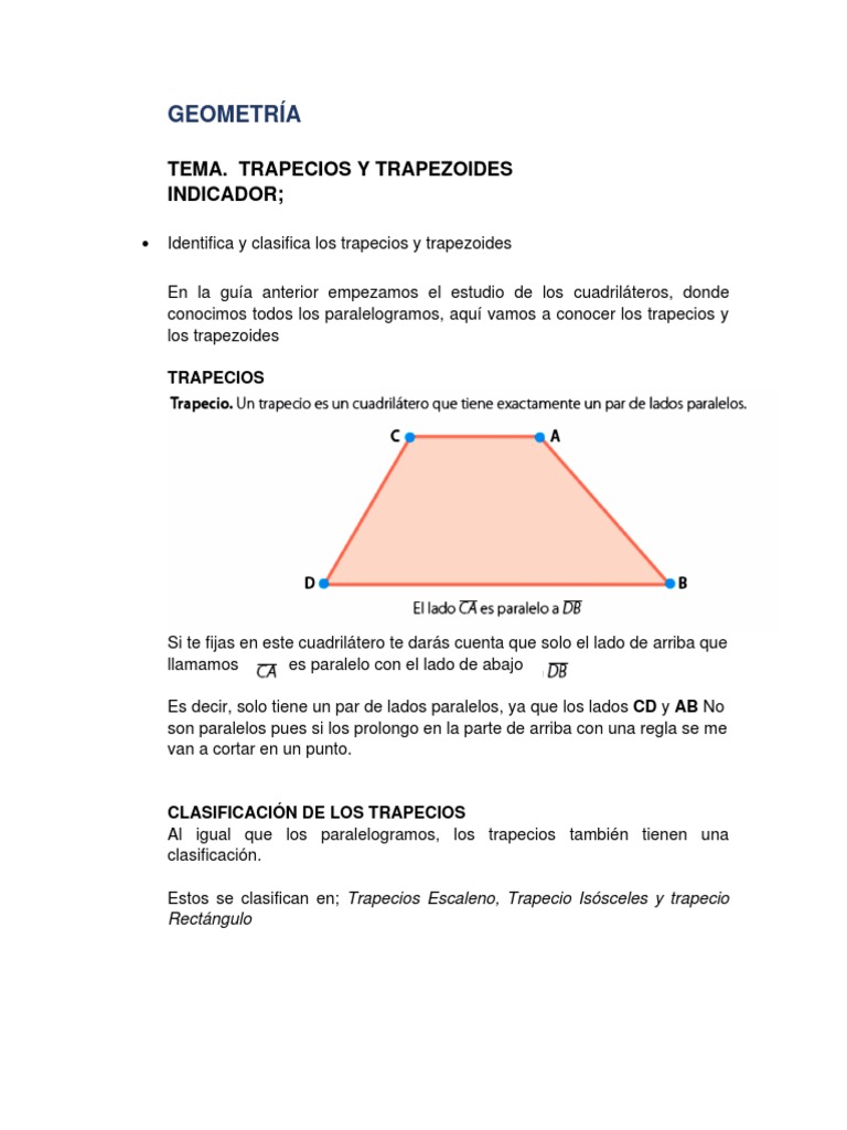 Trapecios y Trapezoides Guía | PDF