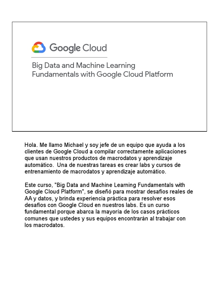 Es-419 - 1161257 - Module 1 - Introduction To Google Cloud Platform PDF ...