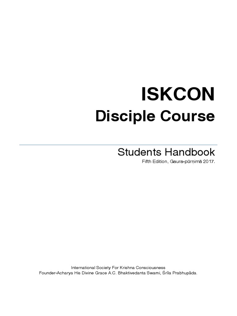 ISKCON Disciple Course Handbook | PDF | Bhagavad Gita | Indian Religions