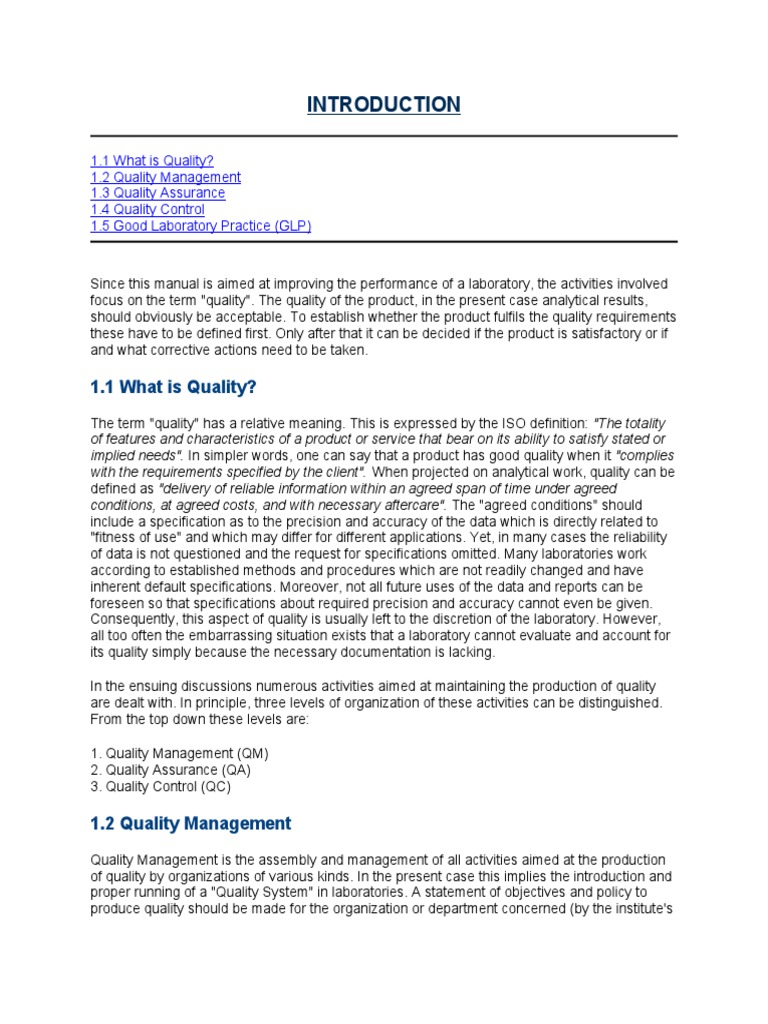 Introduction To Quality Management | Download Free PDF | Quality ...