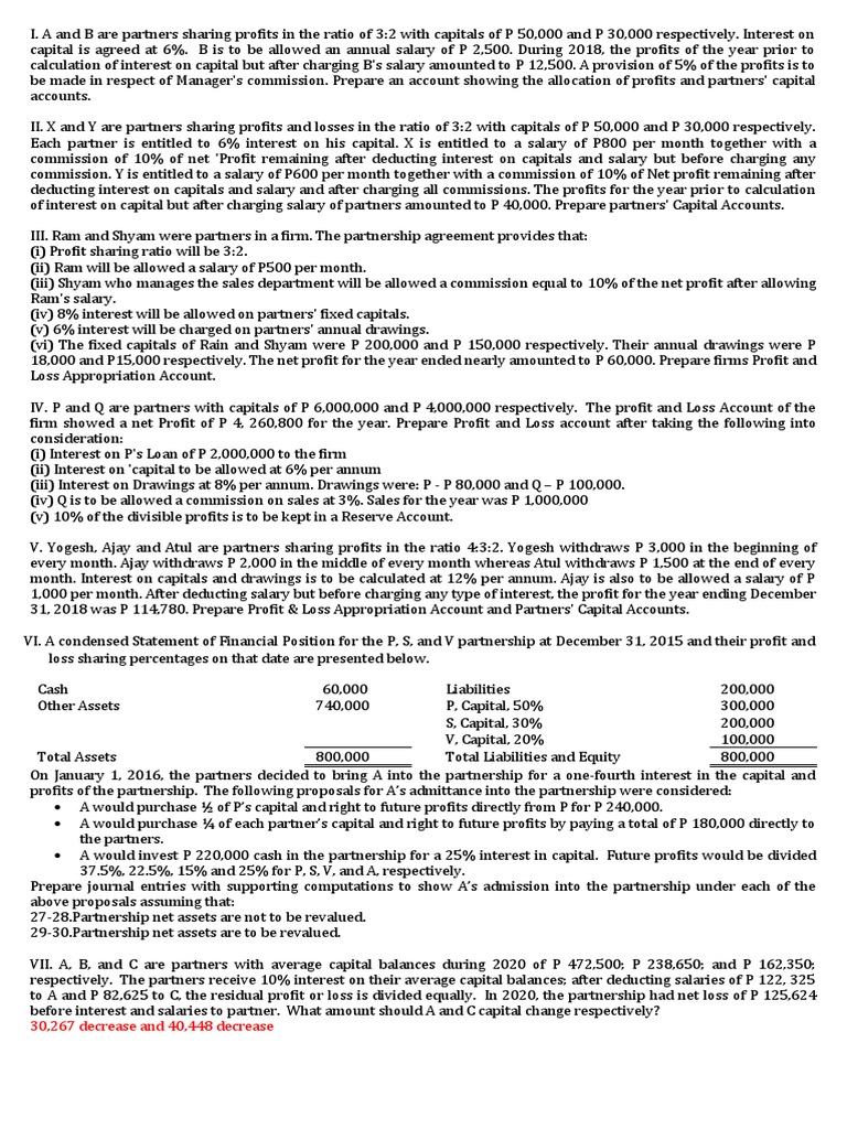 AFAR - Partnership Formation and Operation | PDF | Partnership | Interest
