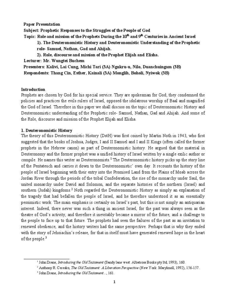 PRSPG Paper | PDF | Samuel | Elijah