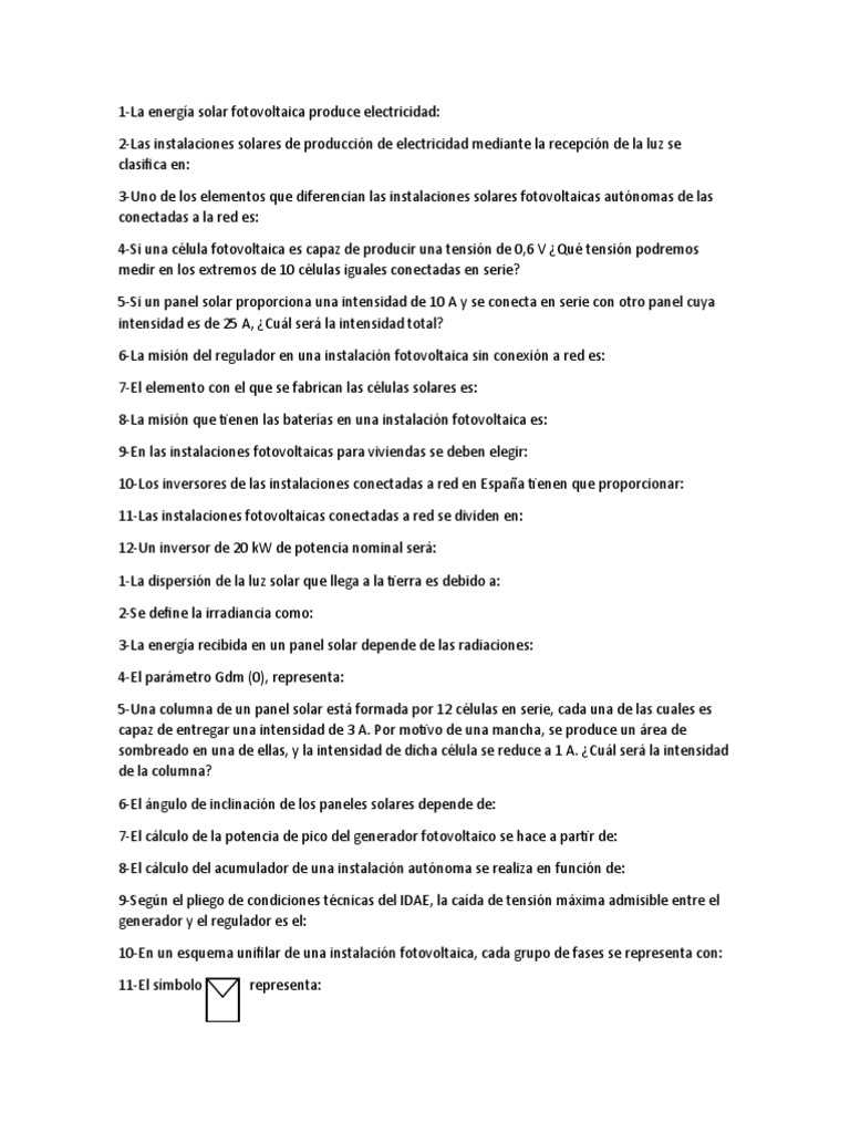 Test 1234 | PDF | Fotovoltaica | Energía solar