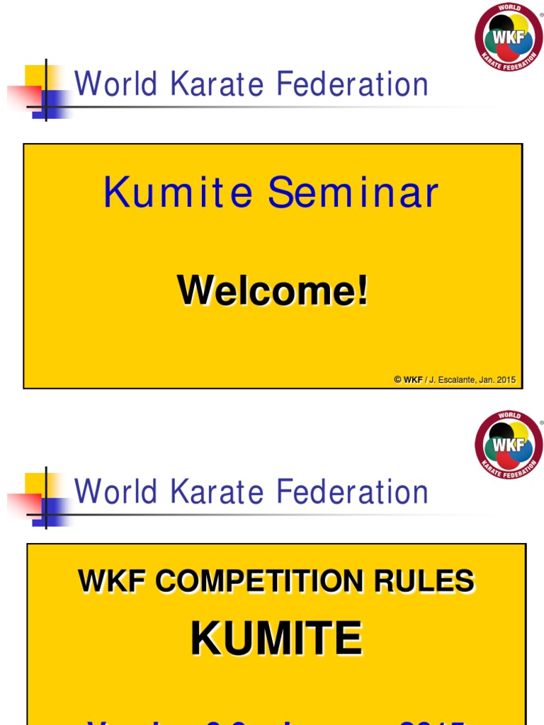 2015 WKF Kumite Version 9 PDF | PDF | Referee | Karate