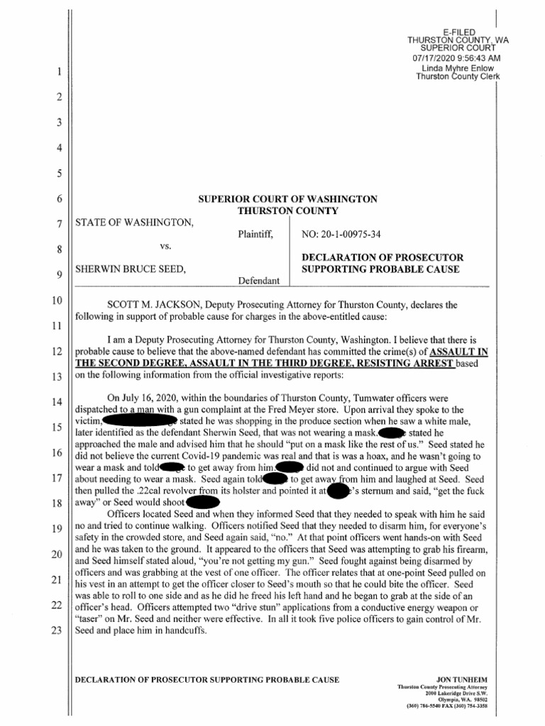 Sherwin Seed Probable Cause Statement | PDF