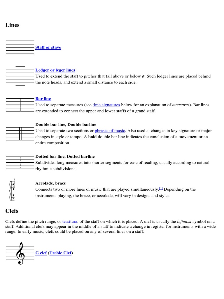Modern Musical Symbols | PDF | Clef | Performing Arts