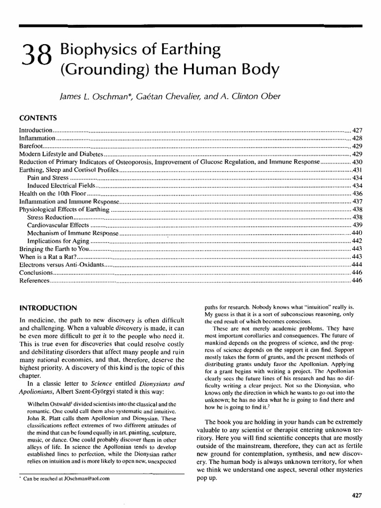 Biophysics of Earthing (Grounding) The Human Body PDF | PDF | Sleep ...