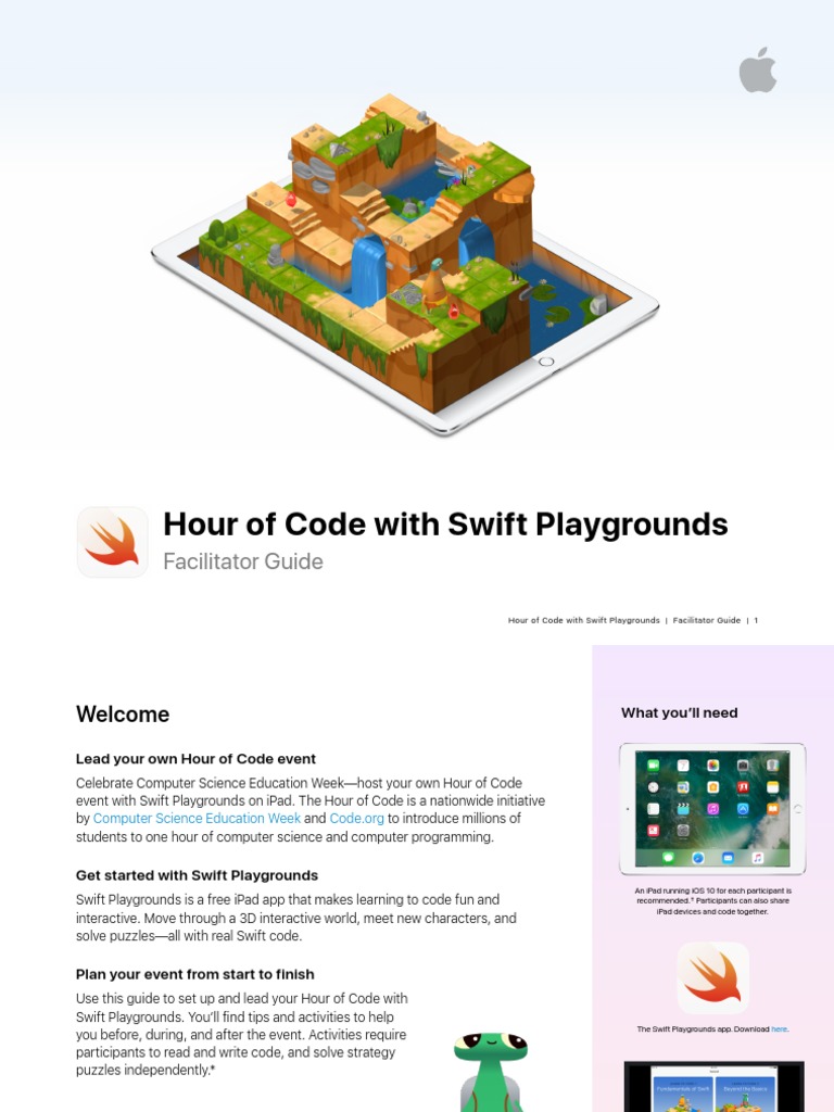 Hour of Code With Swift Playgrounds: Facilitator Guide | PDF | Ios | Mac Os