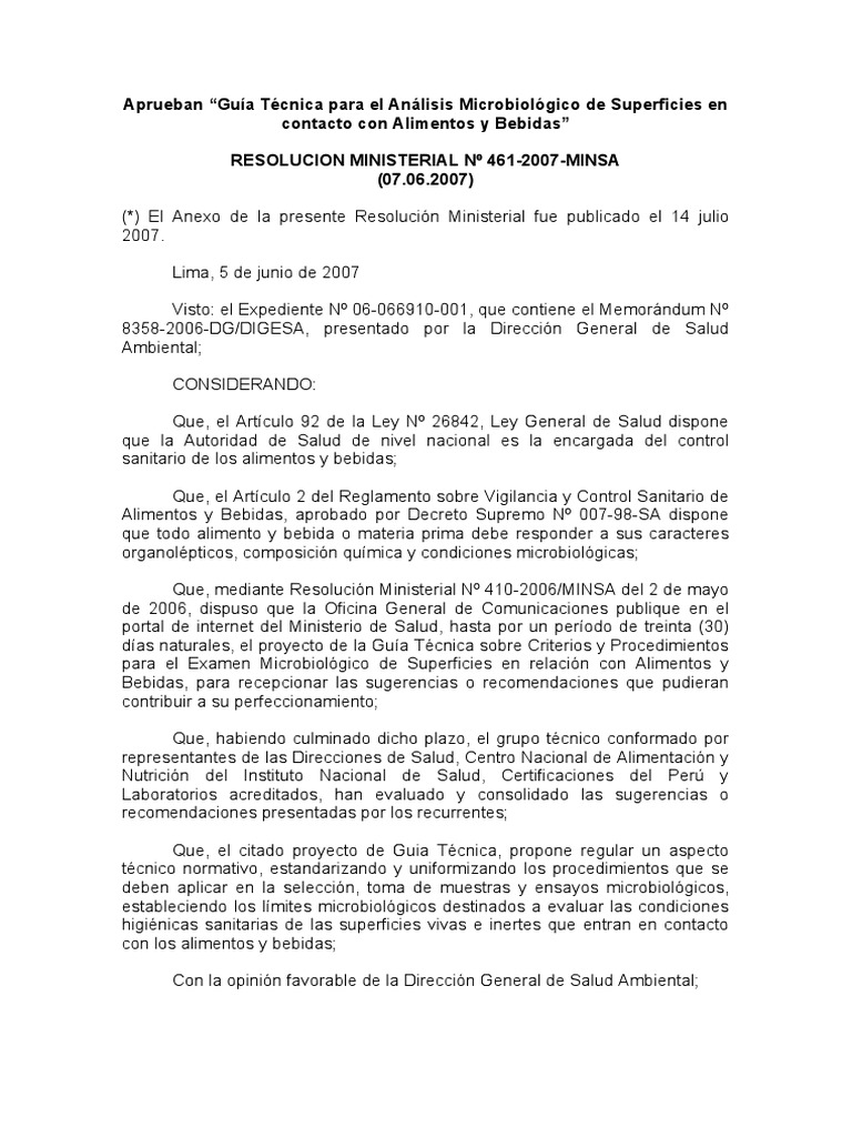 09 +R M +n°+461-2007-Minsa | PDF