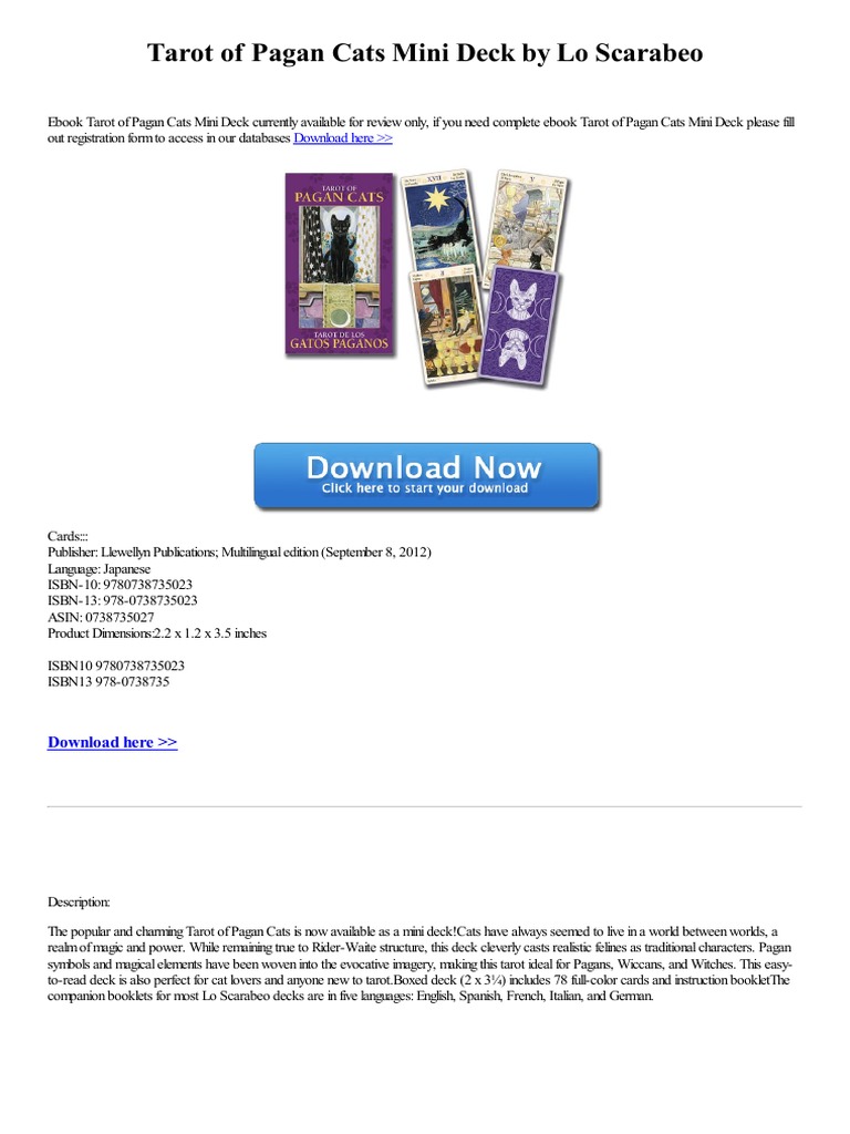 Tarot of Pagan Cats Mini Deck Guide | PDF | Playing Cards | Writers