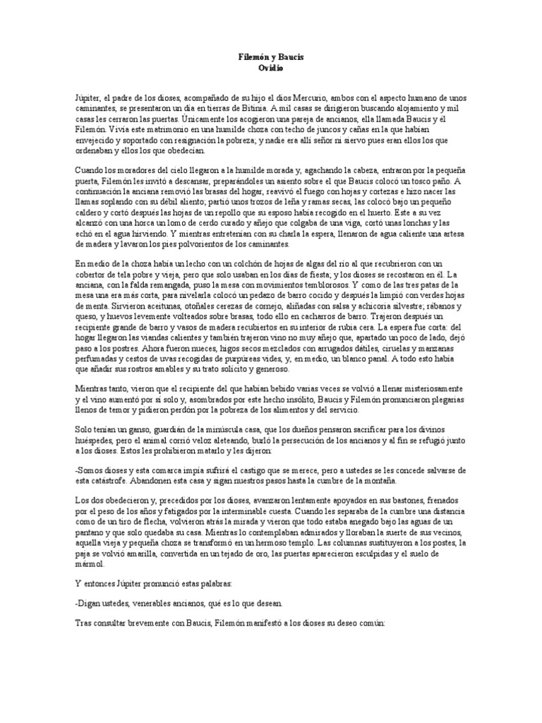 Filemón y Baucis | PDF | templo | Alimentos