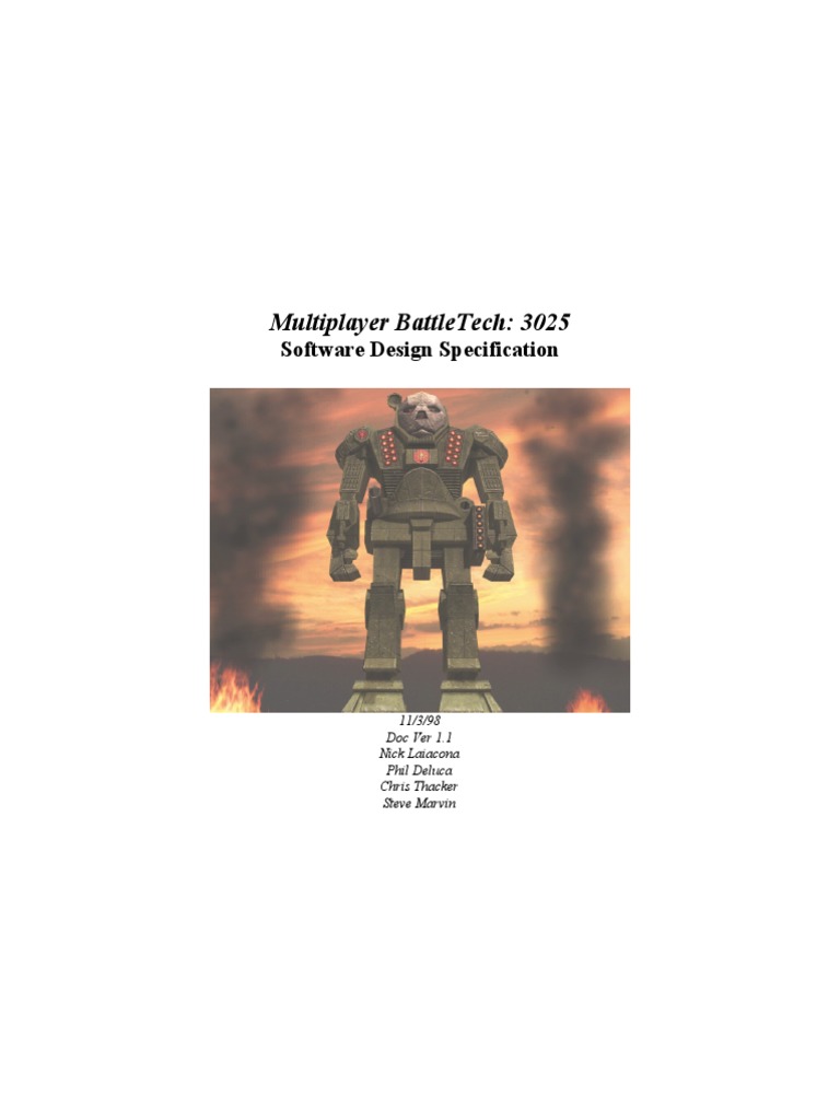 Multiplayer Battletech: 3025: Software Design Specification | PDF ...