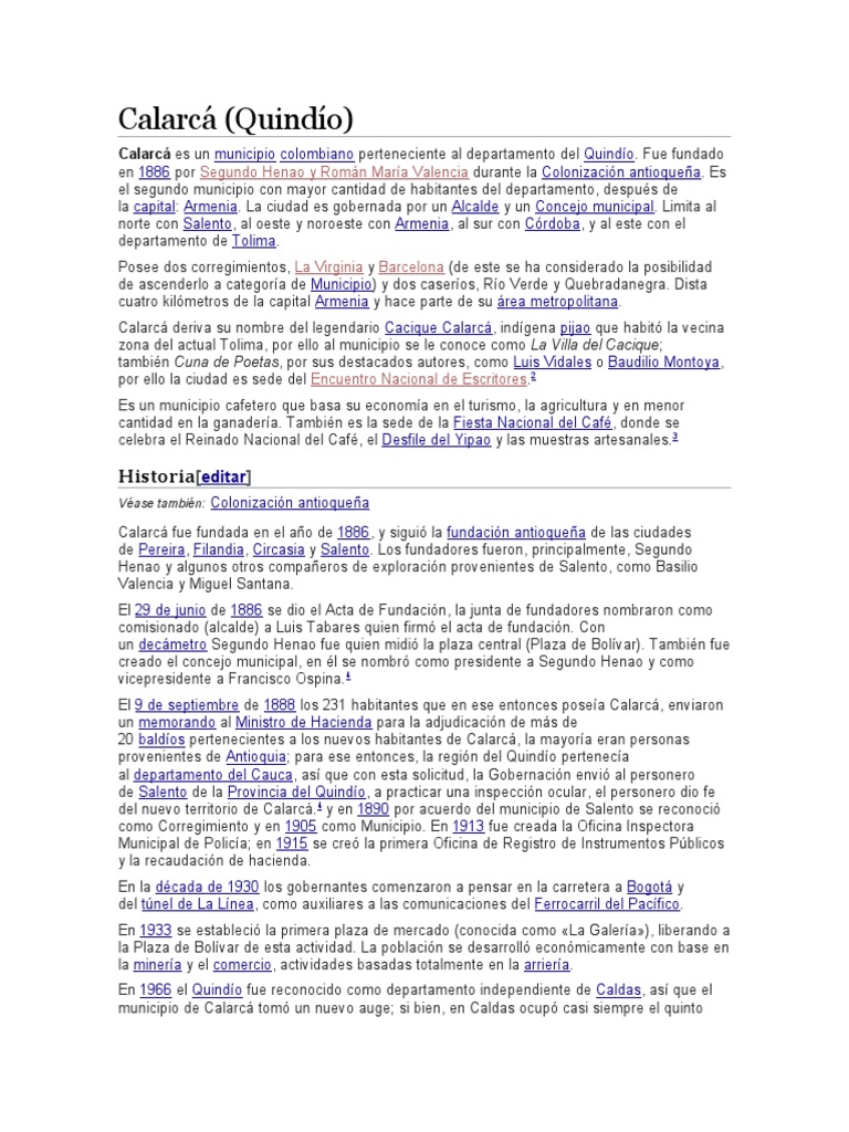 Calarcá: Municipio del Quindío | PDF | Gobierno | Science