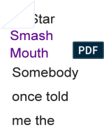 Smash Mouth's "All Star" Lyrics | PDF | Home & Garden