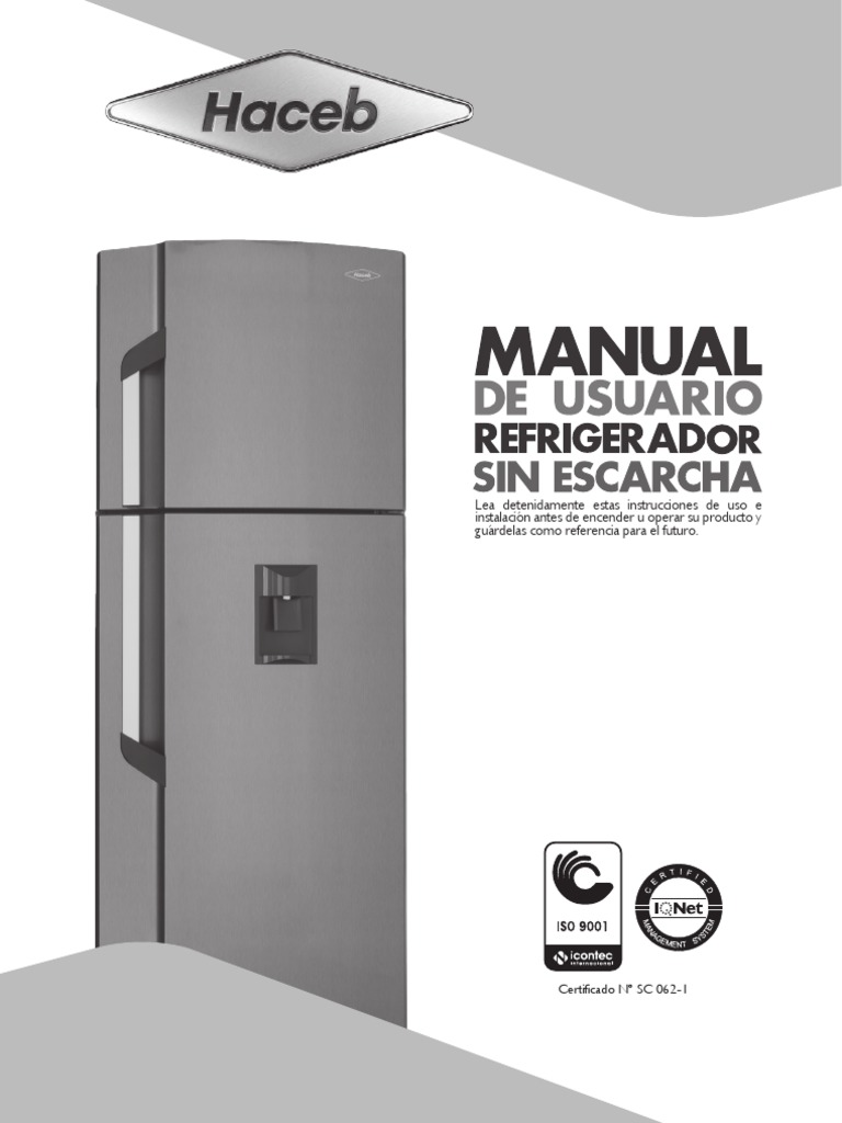 Instrucciones Nevera Haceb - Manual de Usuario PDF | PDF | Refrigerador | Alimentos