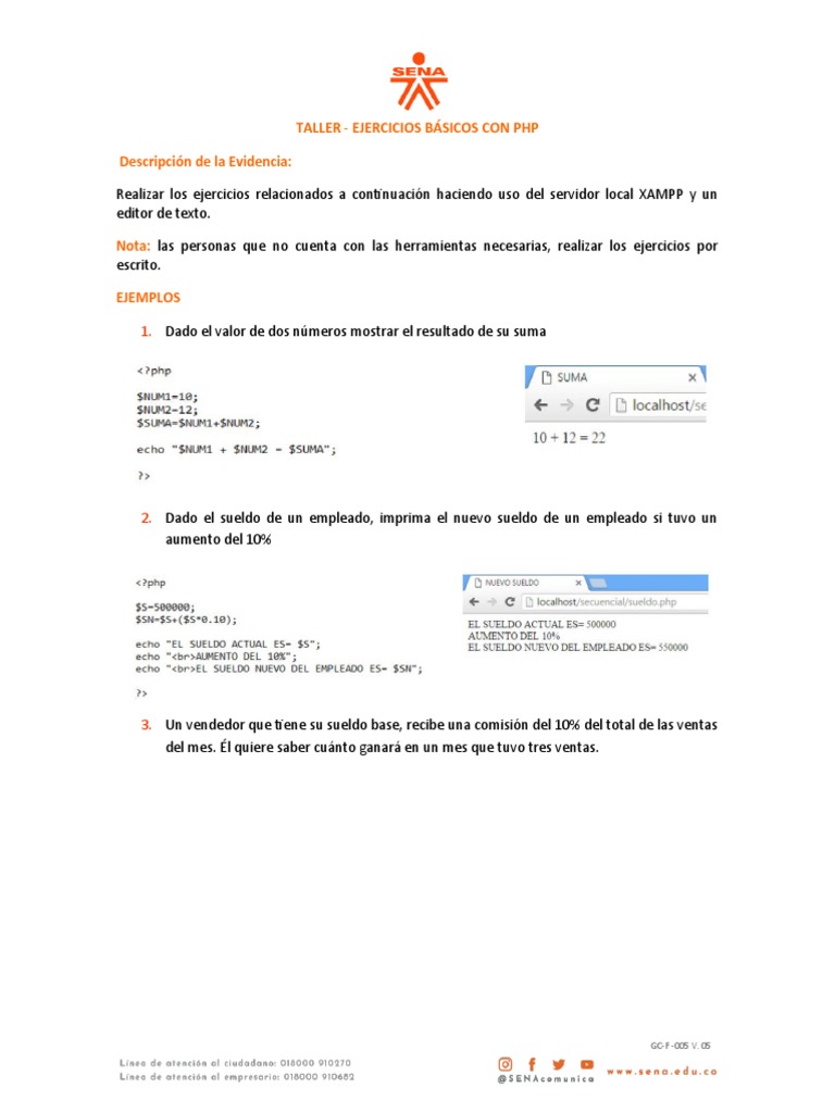 Taller - Ejercicios Basicos Con PHP | PDF | Precios | Php