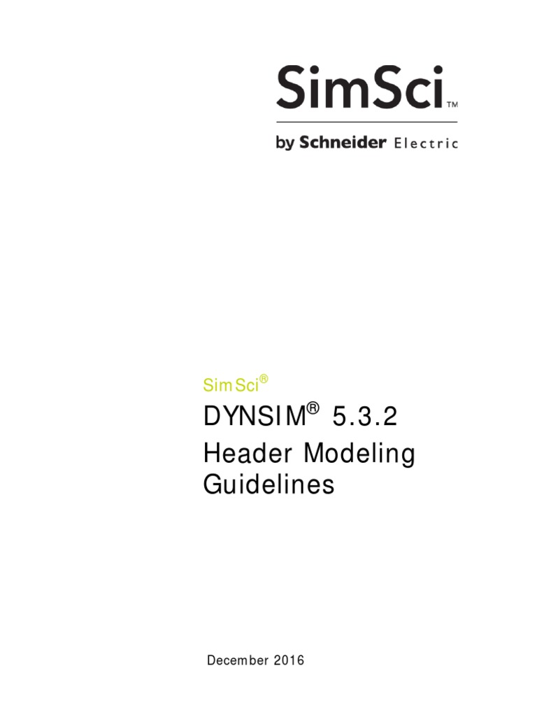 Dynsim 5.3.2 Header Modeling Guidelines: Simsci | PDF | Heat Transfer | Fluid Dynamics