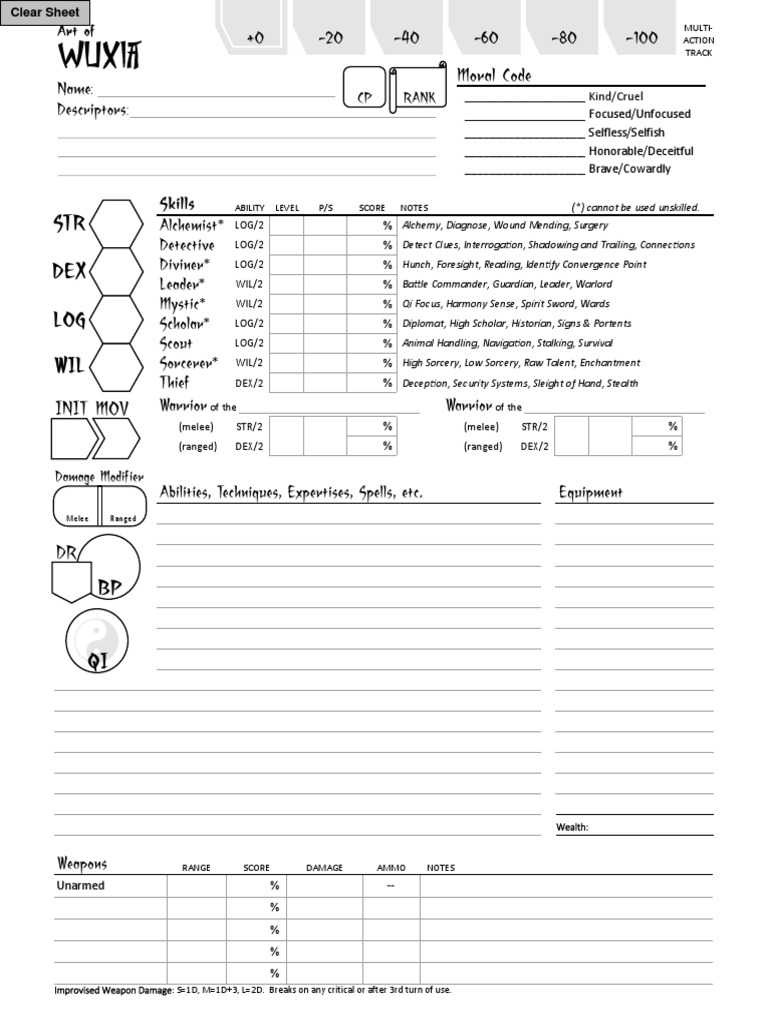 AOW Character Form | PDF | Leisure | Sports