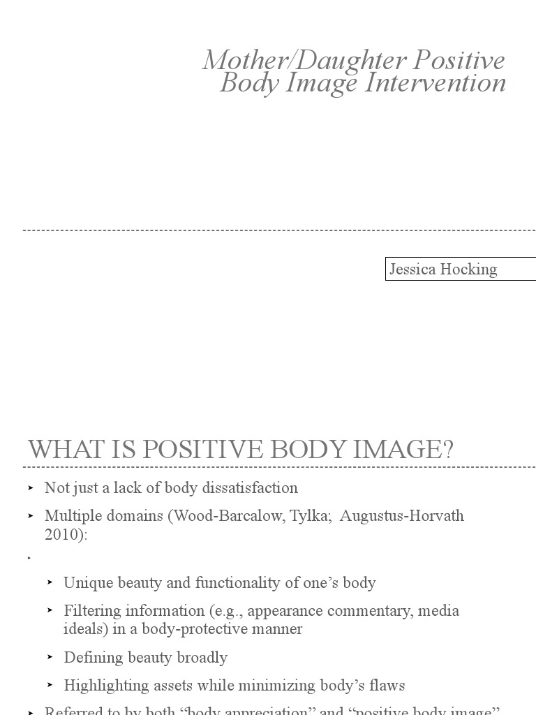 Mother/Daughter Positive Body Image Intervention: Jessica Hocking | PDF ...